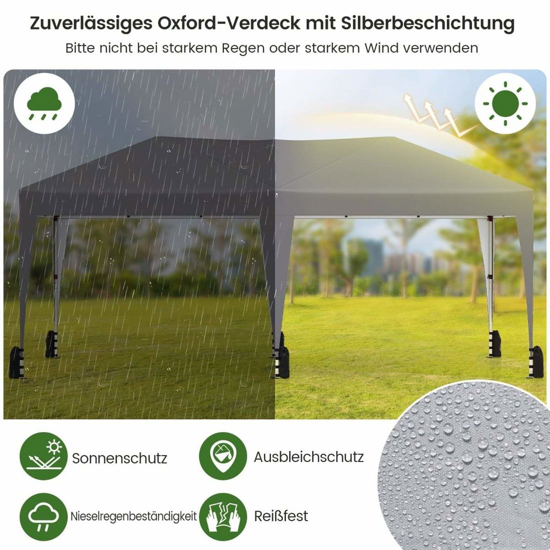 3x6 m pikapaviljonki UV-suojalla ja pyörillä