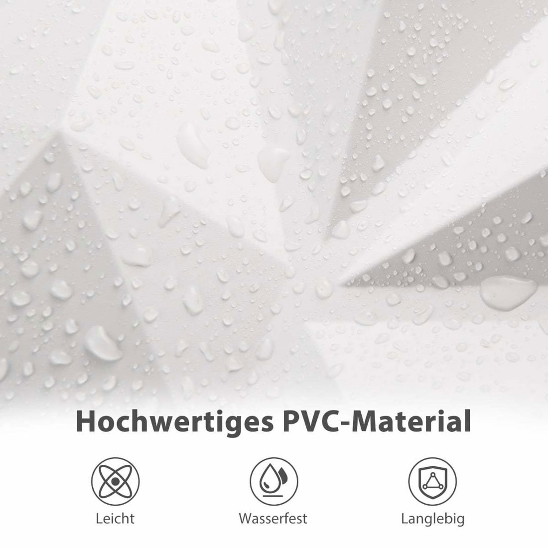 3D-väggpaneler, diamantmönster, 50-pack, PVC, 4,5 m² täckning