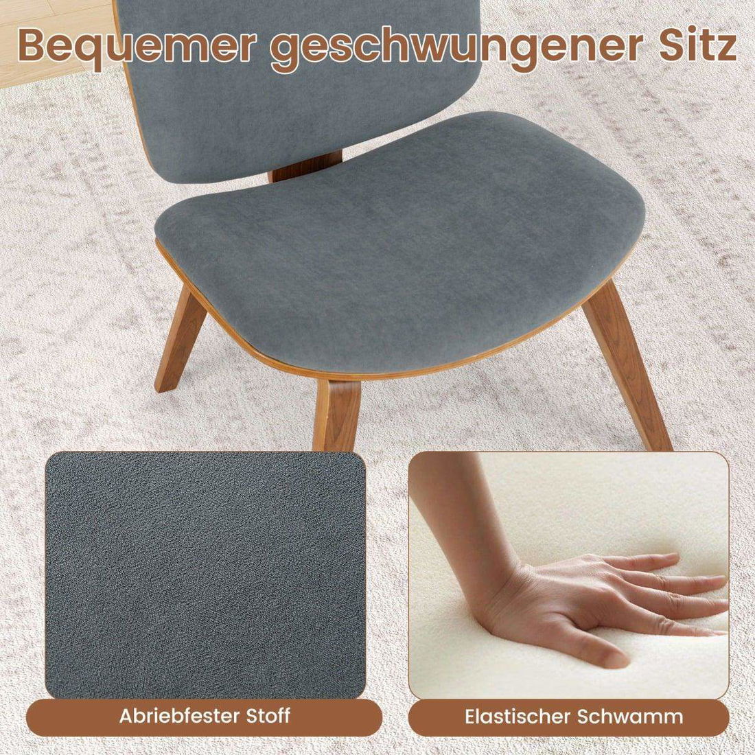 Mörkgrå accentstol – Ergonomisk, platsbesparande design