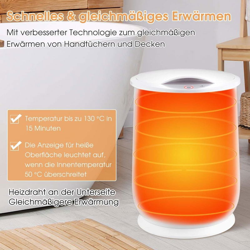 21L Towel Warmer Bucket – Adjustable Timer, Stainless Steel