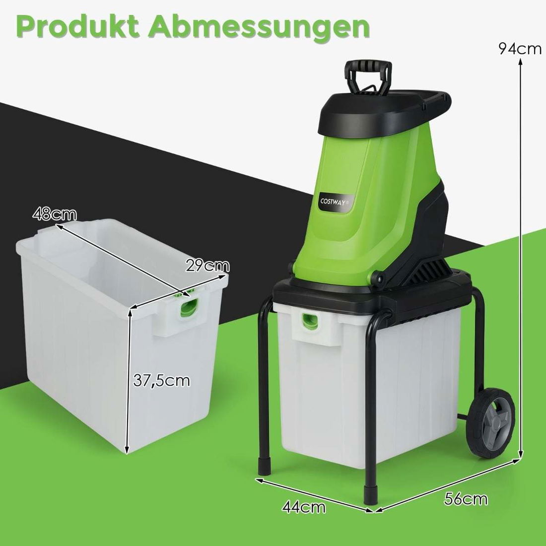 Elektrisk flishugger – 2800W, 50L opsamlingsbeholder