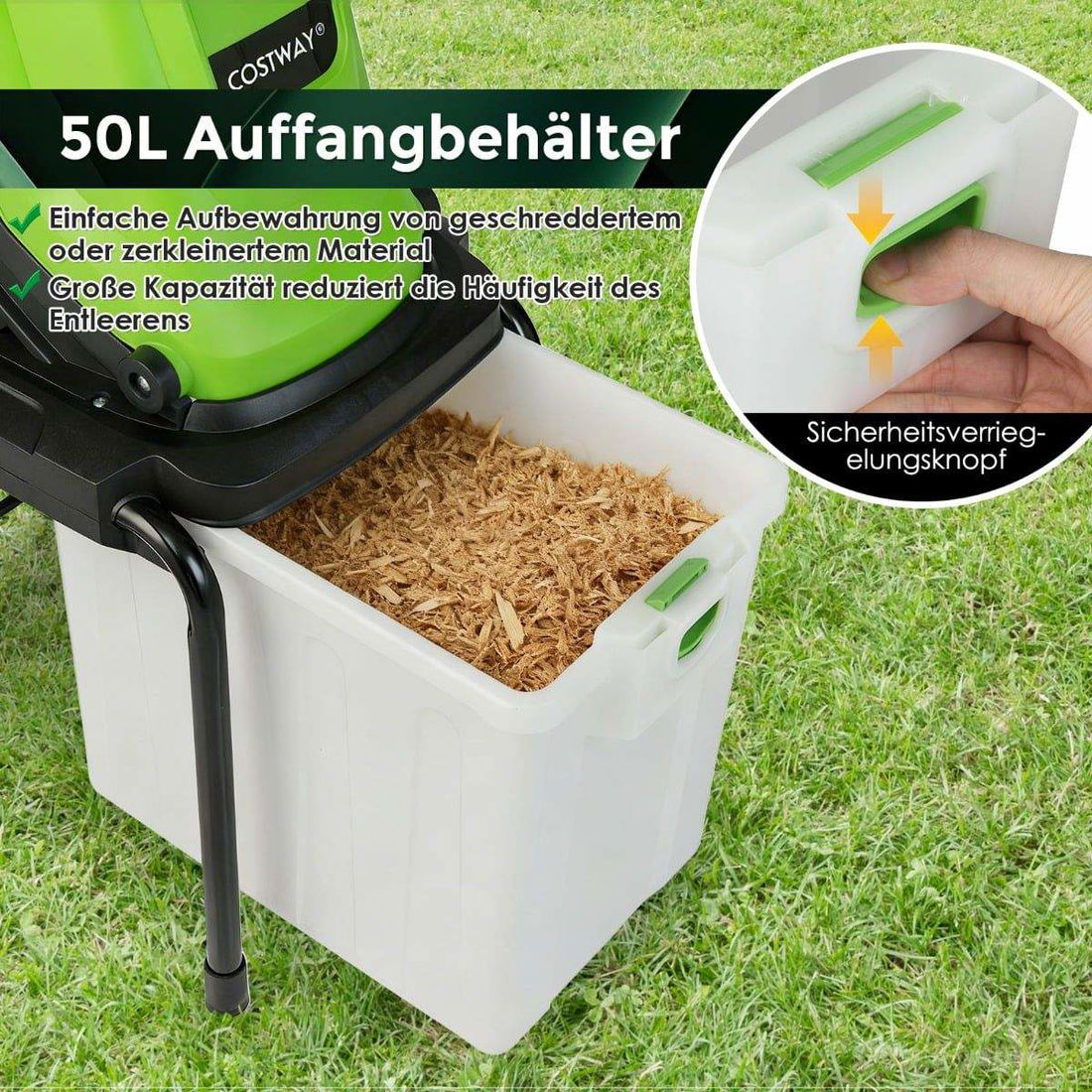 Elektrisk flishugger – 2800W, 50L opsamlingsbeholder