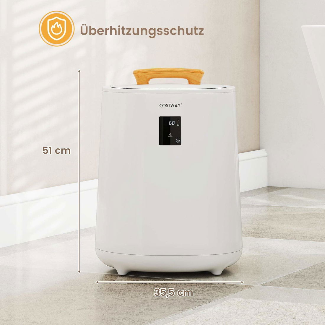 Pyyhekuivain 18L LED-näytöllä ja automaattisella virrankatkaisulla