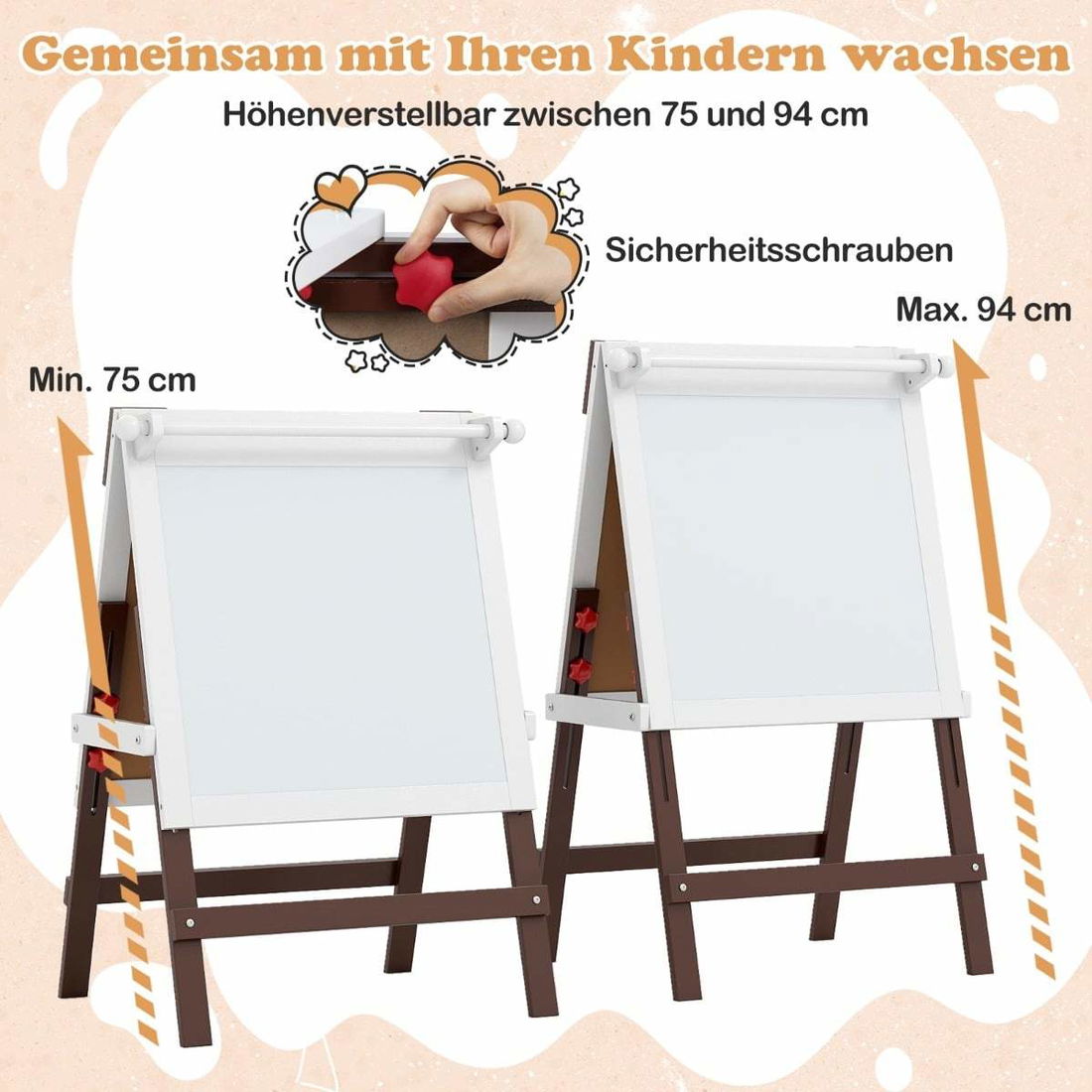 Säädettävä lasten maalausteline ja tuoli – 3-in-1 taideteos