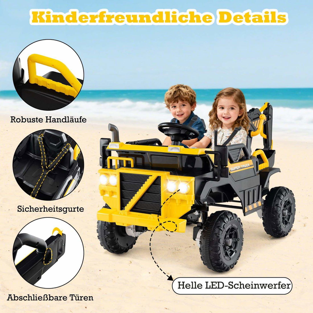 24 V lasten ajettava kaivinkone, jossa on neliveto ja kaukosäädin