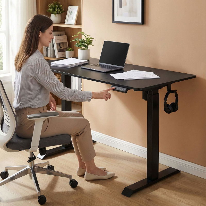 Adjustable Electric Desk 140x70 cm – Height Memory & Quiet Motor