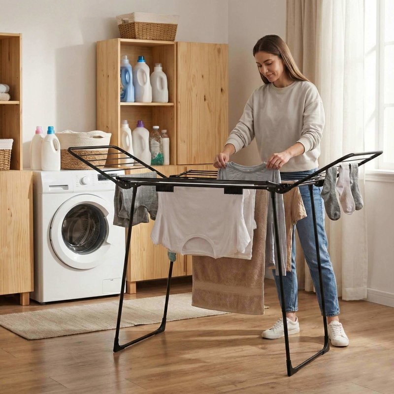 Foldable Clothes Drying Rack – 25m, 4 Wings, Steel