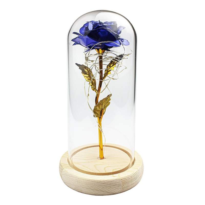 Infinity Rose with string lights - Blue