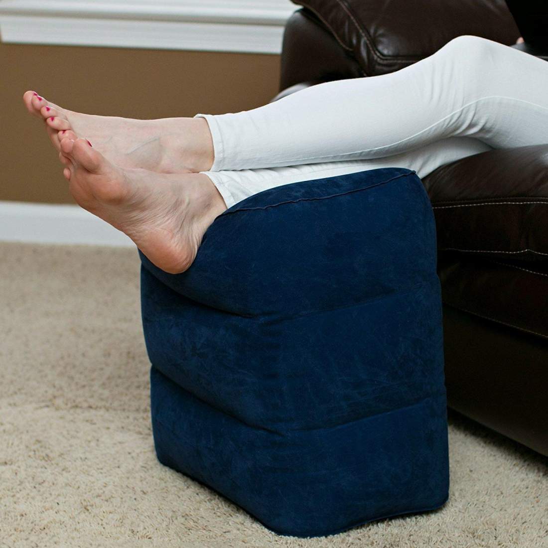 Inflatable Footstool in PVC, Dark Blue