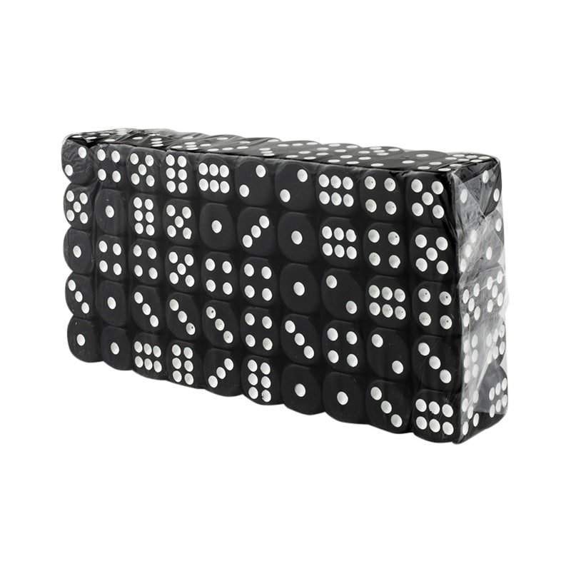 Sekssidet terning, 100 styk - Sort