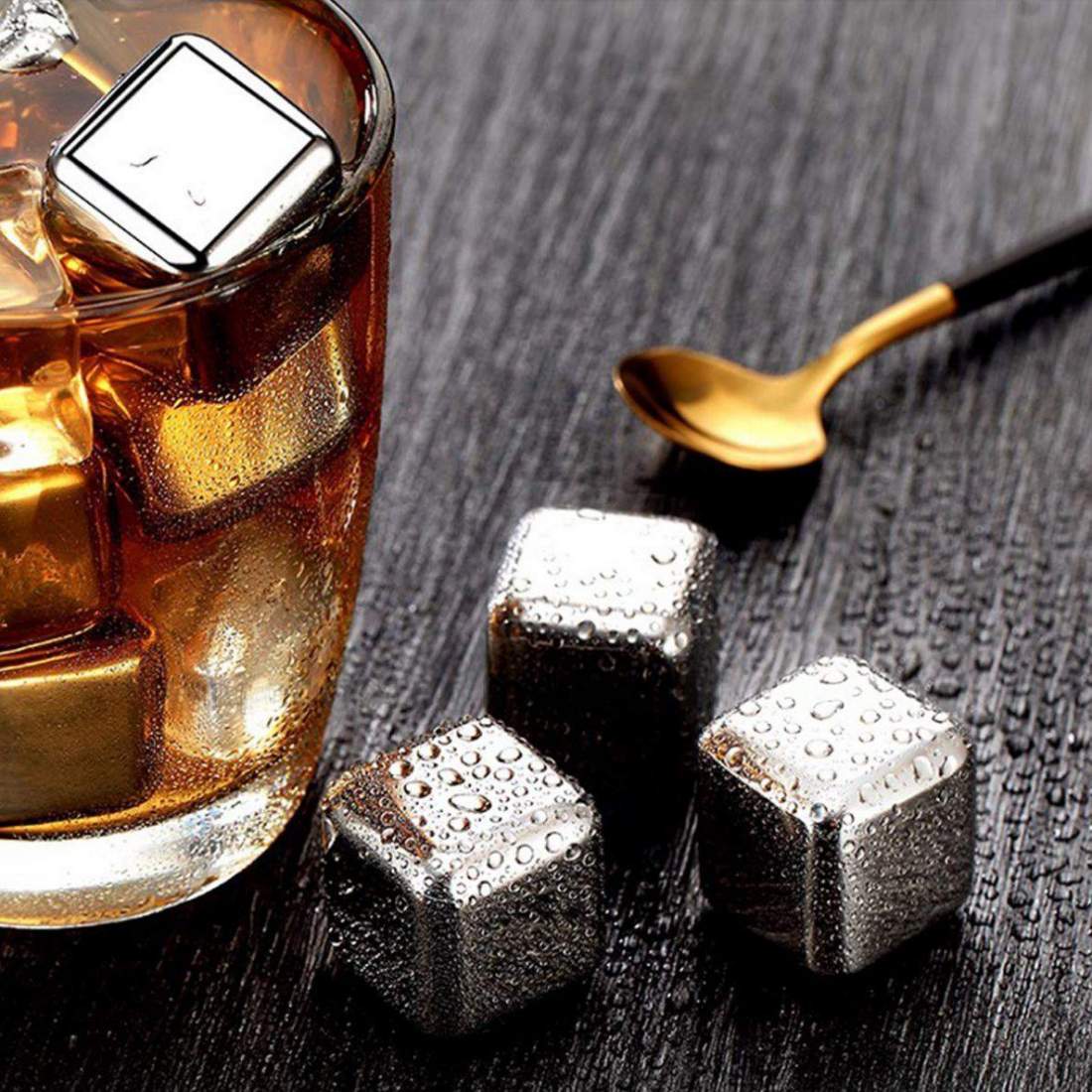 Whisky Stones of Stainless Steel - Silver