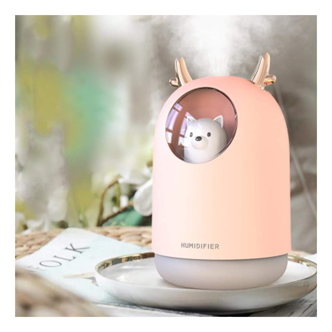 Humidifier with Animal Figure, 30 cl - Pink