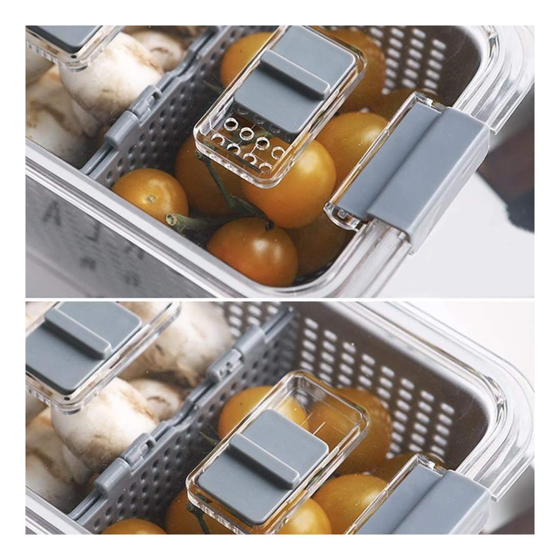 3x Storage Boxes with Colanders - 3 Sizes