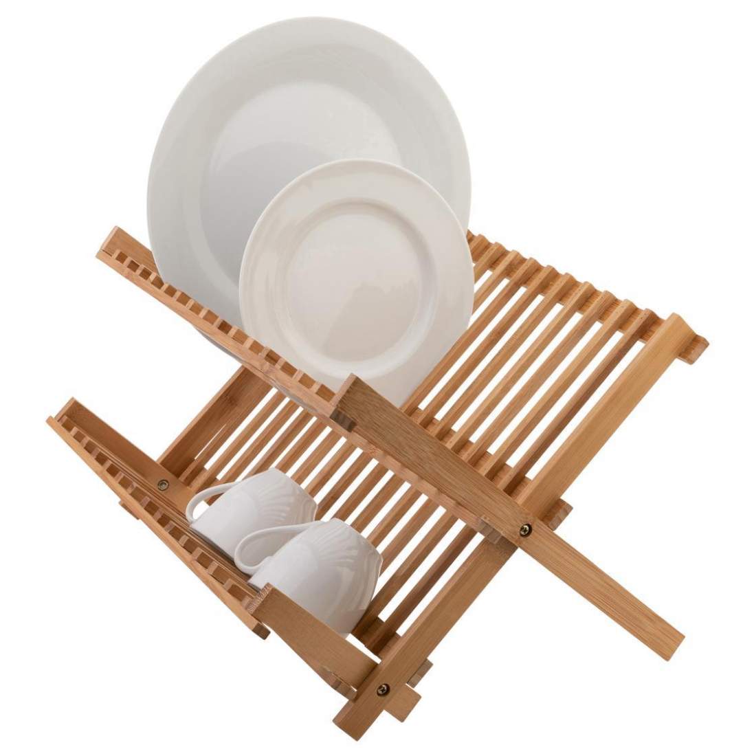Foldable Dish Rack in Bamboo
