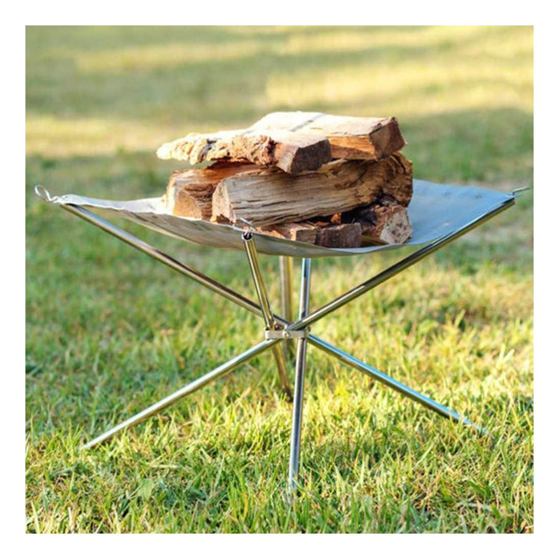 Foldable Fire Stand in Stainless Steel | eStore