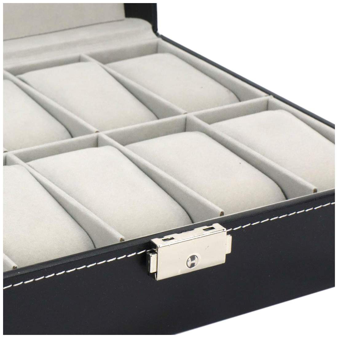 Luxury Watchbox / Clockbox for 10 Watches - Black/Grey