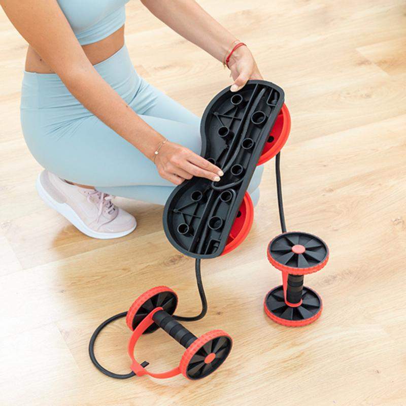 Rotating Exercise Plate with Exercise Bands