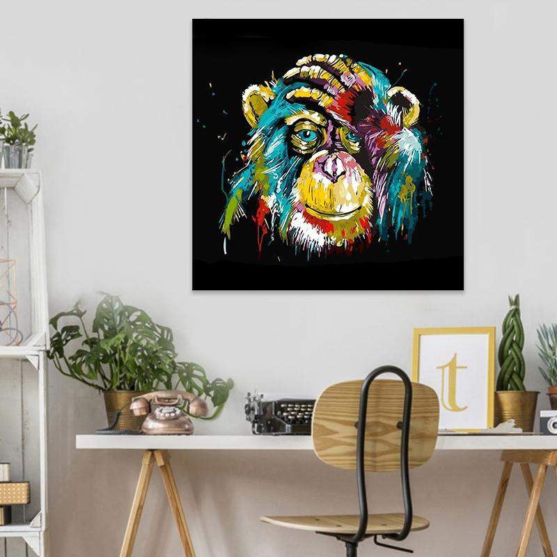Canvas Poster, Monkey - 50 x 50 cm