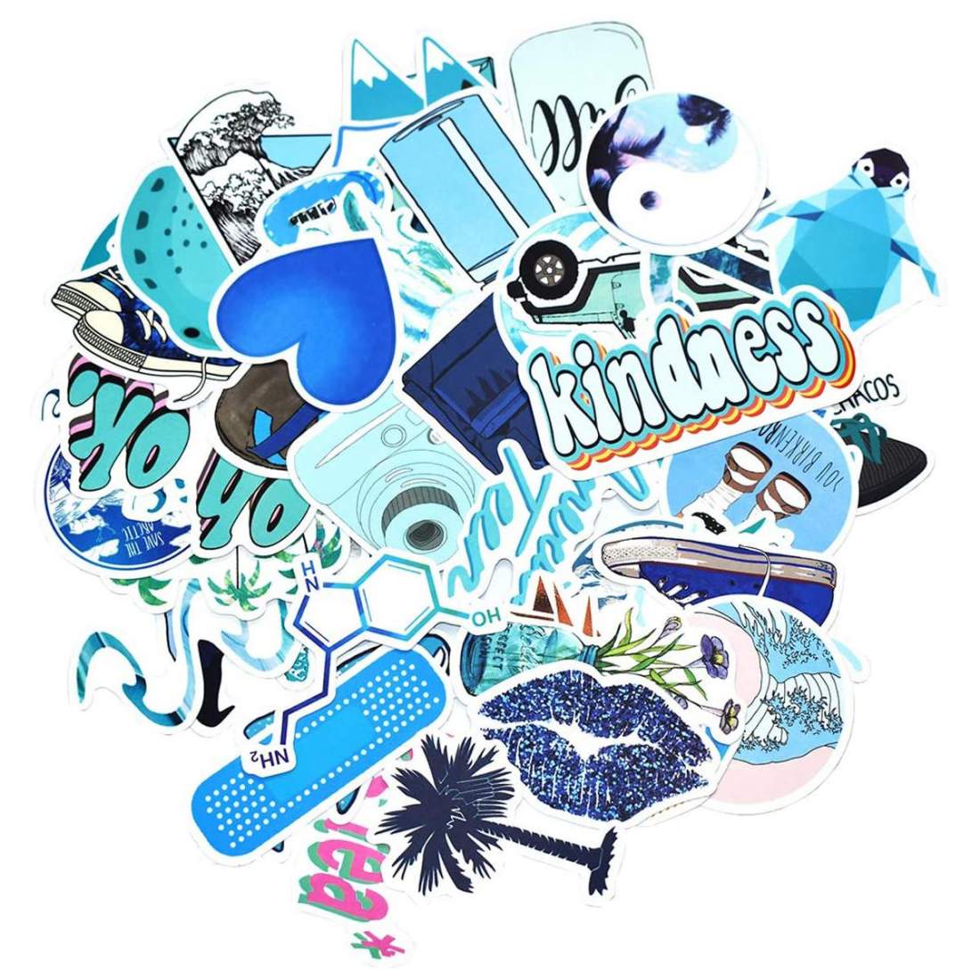 50x Stickers and Decals - VSCO Light Blue | eStore