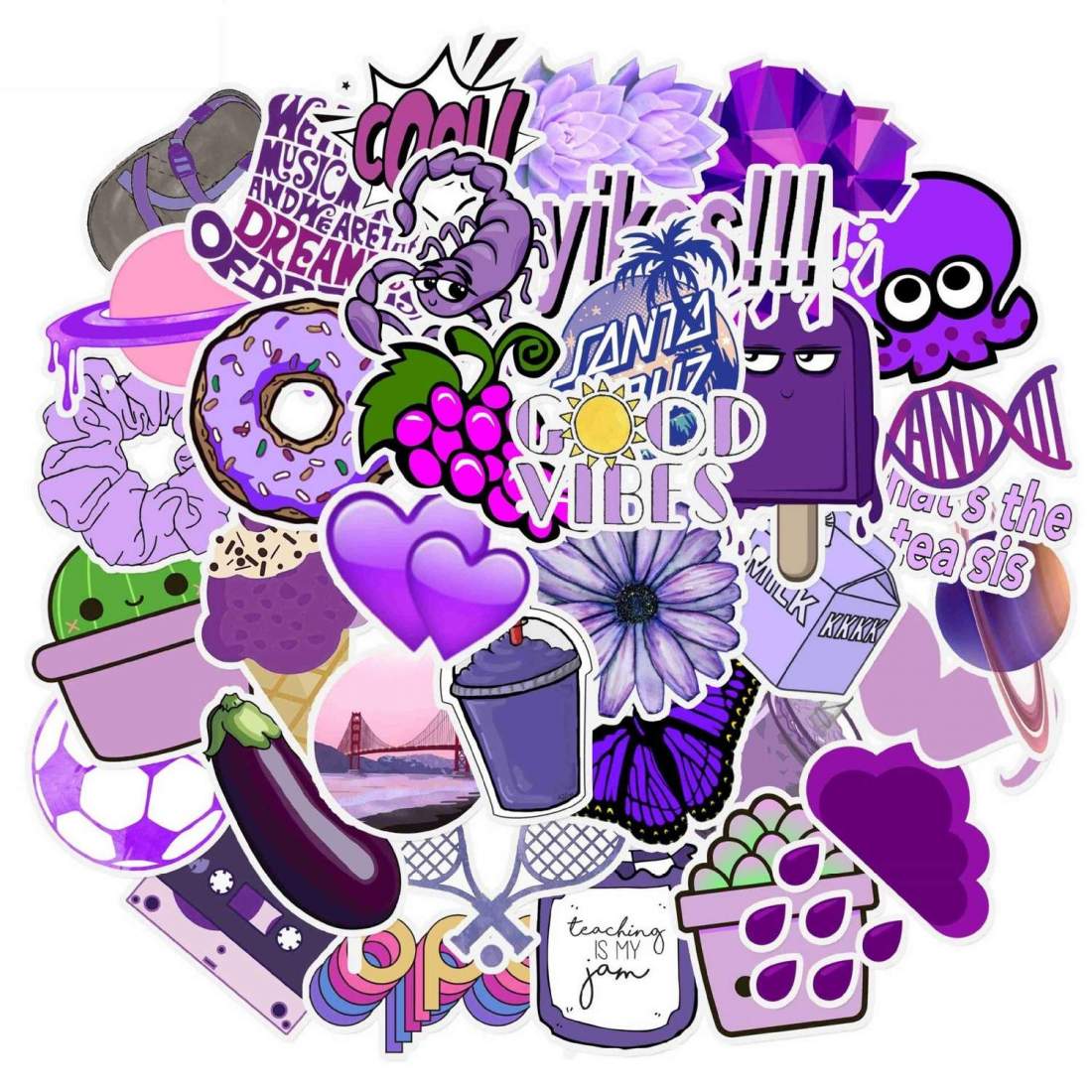 50x Stickers and Decals - VSCO Purple | eStore