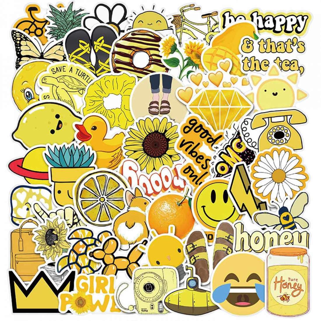 50x Stickers and Decals - VSCO Yellow | eStore