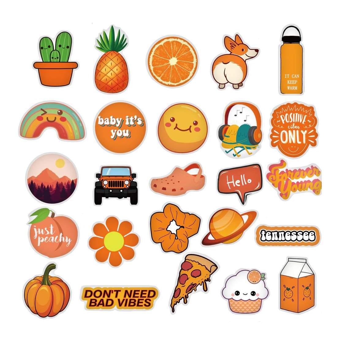 50x Stickers and Decals - VSCO Orange | eStore