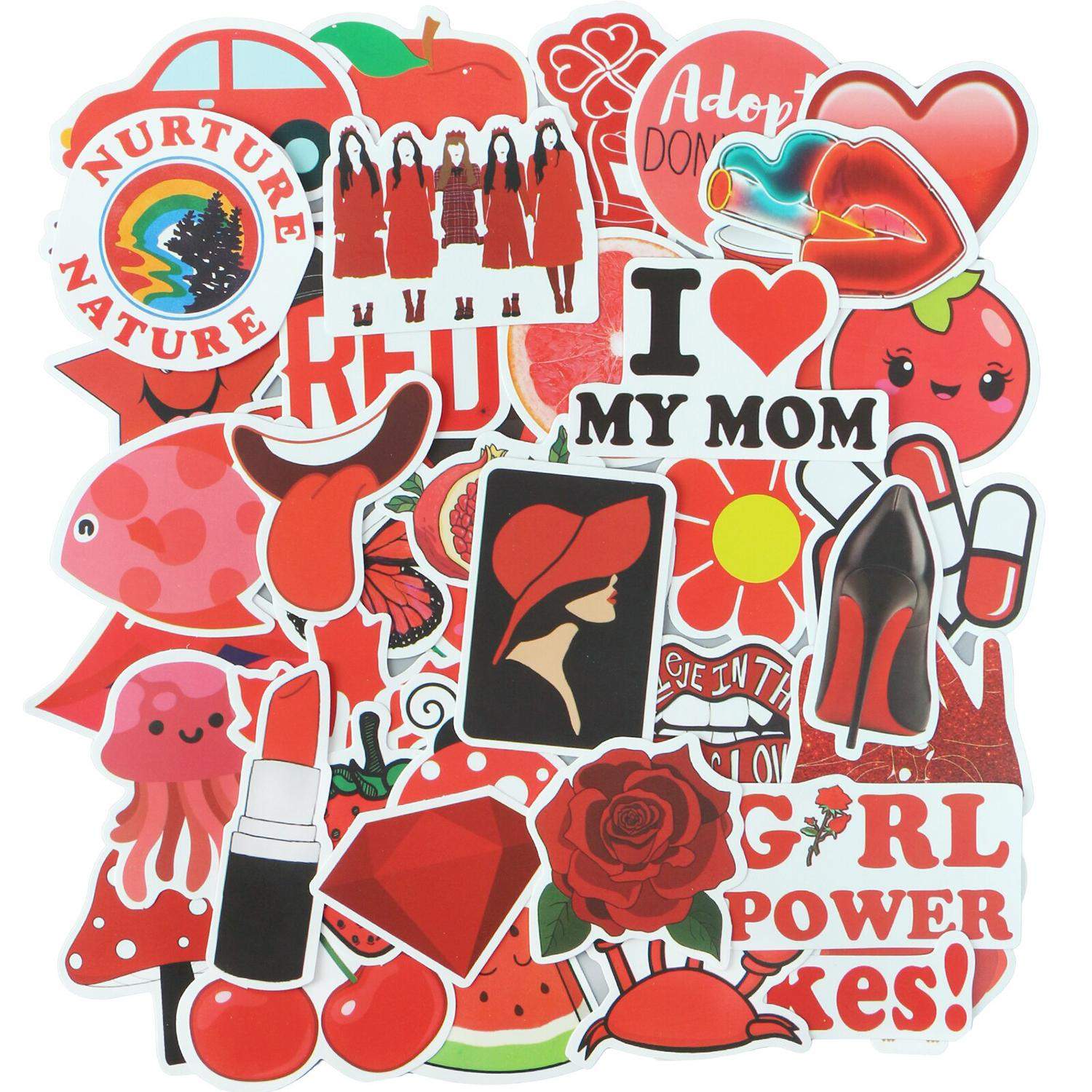 50x Stickers and Decals - VSCO Red | eStore