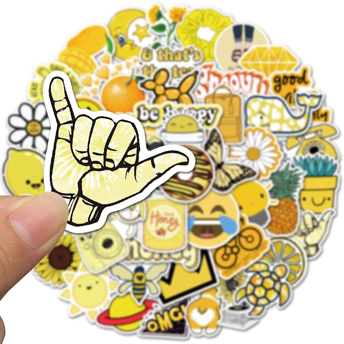 50x Stickers and Decals - VSCO Yellow | eStore