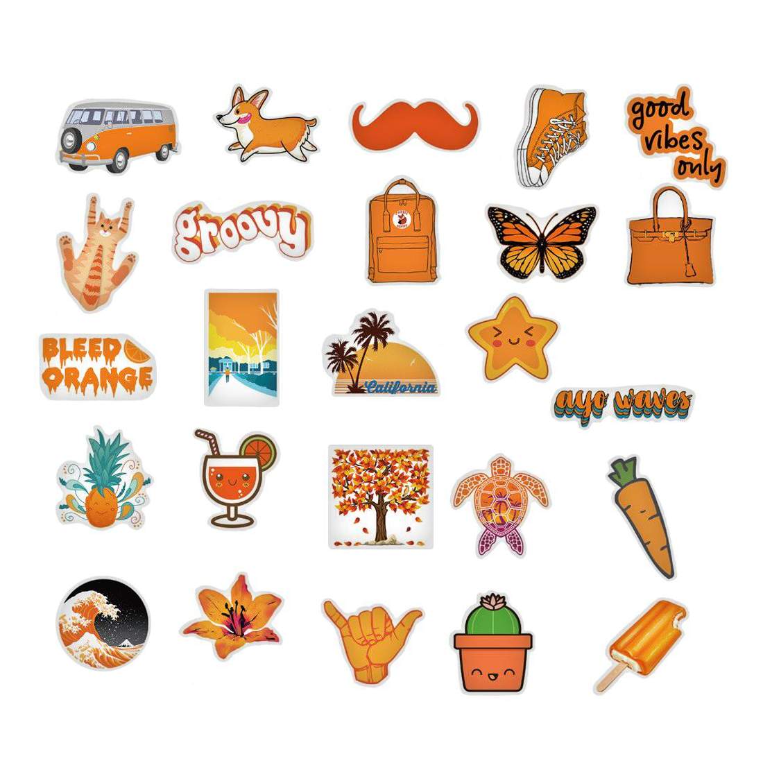 50x Stickers and Decals - VSCO Orange | eStore