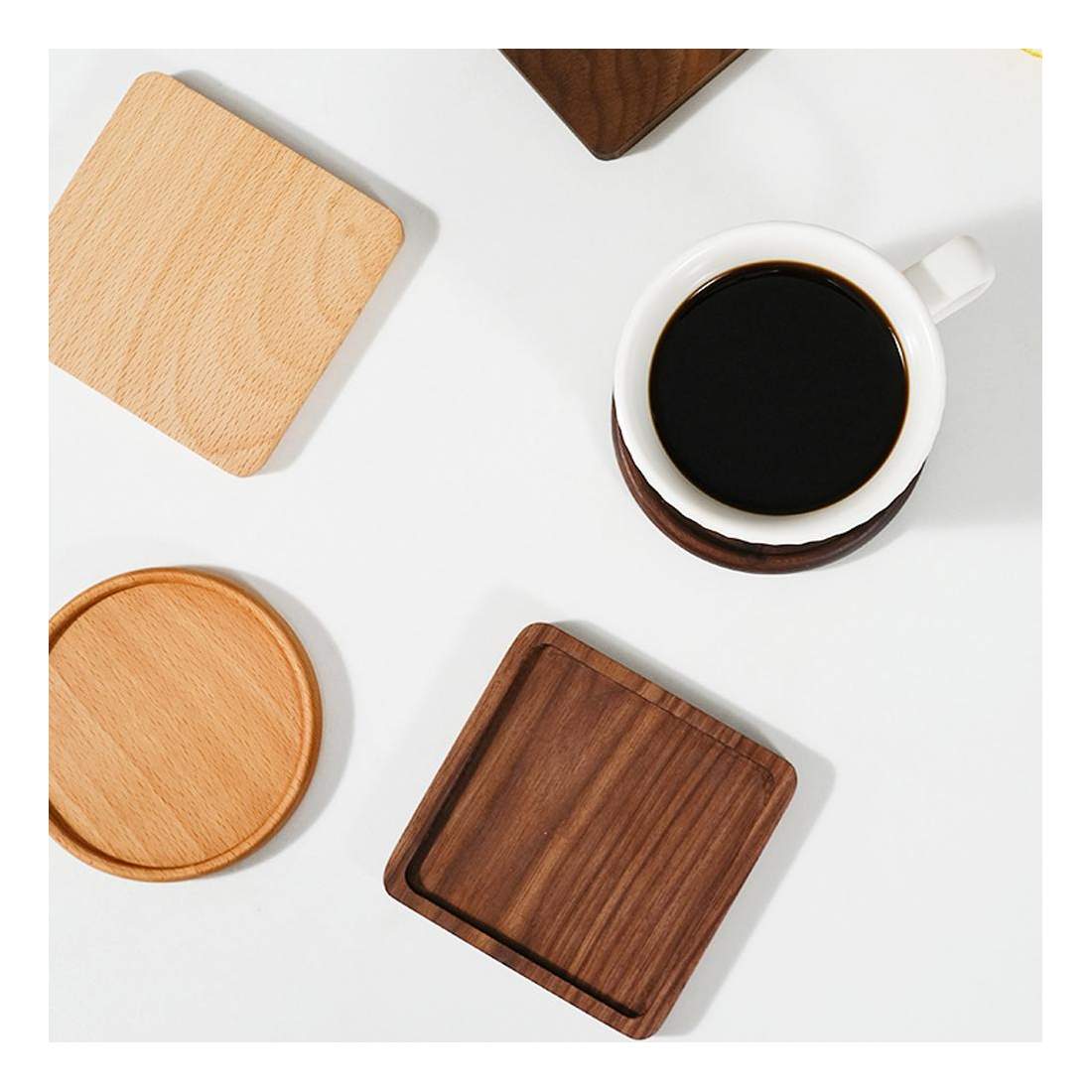 Coaster, Light Wood - Square - No. 1 | eStore