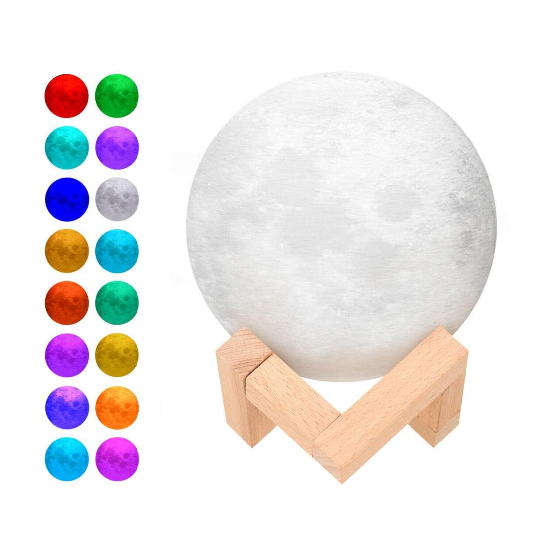 Moon Lamp with Stand - 3D - White