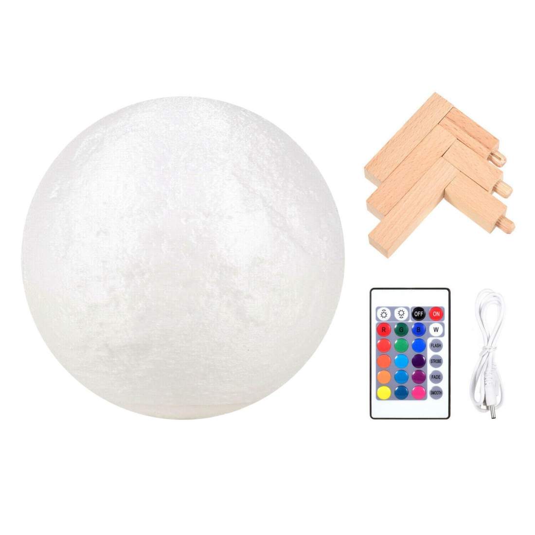 Moon Lamp with Stand - 3D - White