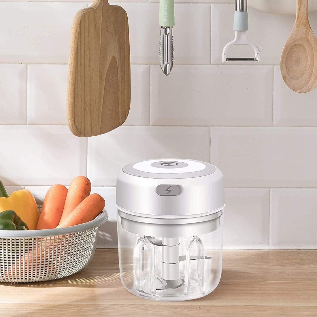 Vegetable Chopper, Mini - USB - White