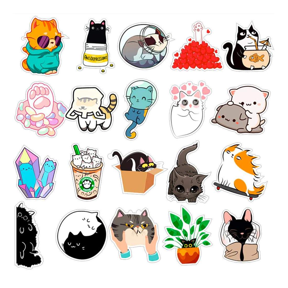 Pack of Stickers - Cartoon Cats | eStore