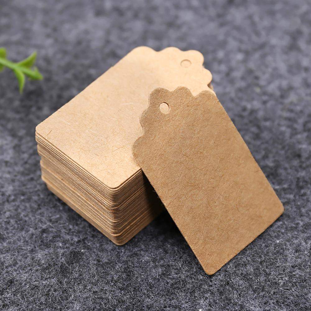 100x Paper Labels - Brown