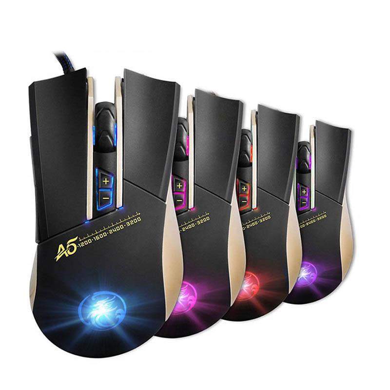 Apedra A5 Korkean Tarkkuuden Optinen LED Gaming Hiiri, 3200 DPI