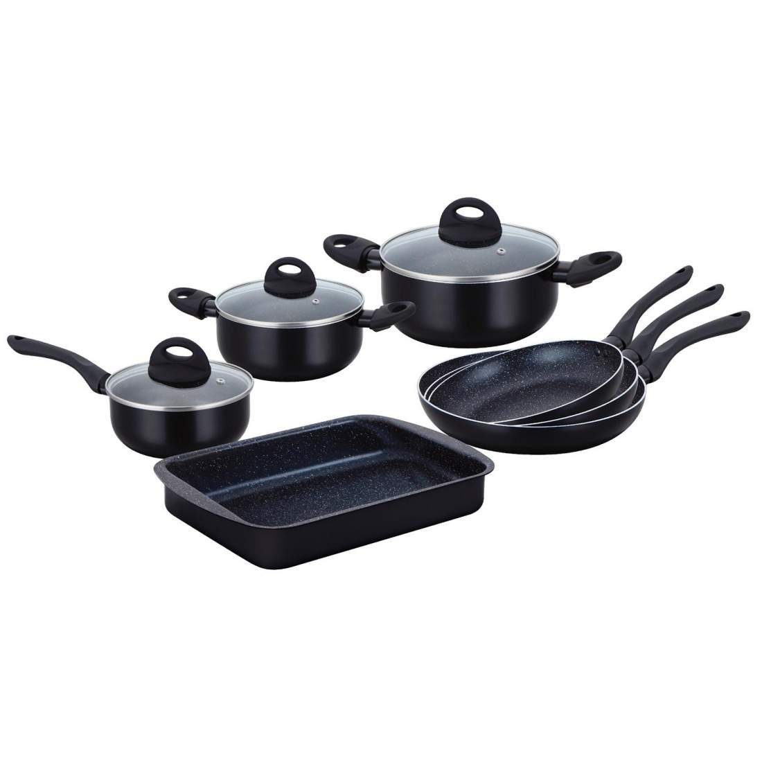 Set of Cookware, 10 Parts - Black | eStore