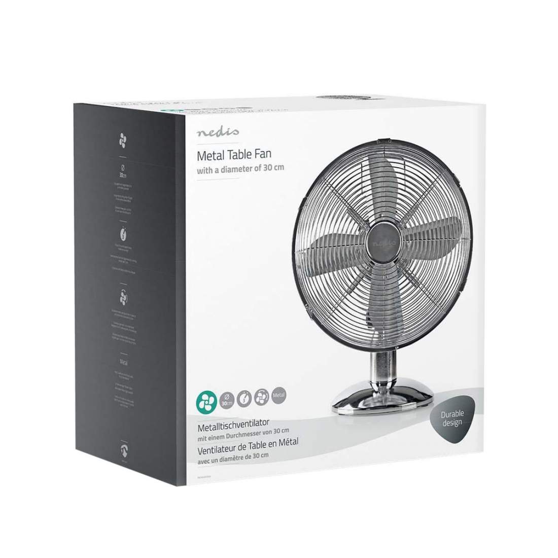 Table Fan with 3 Speeds - Chrome