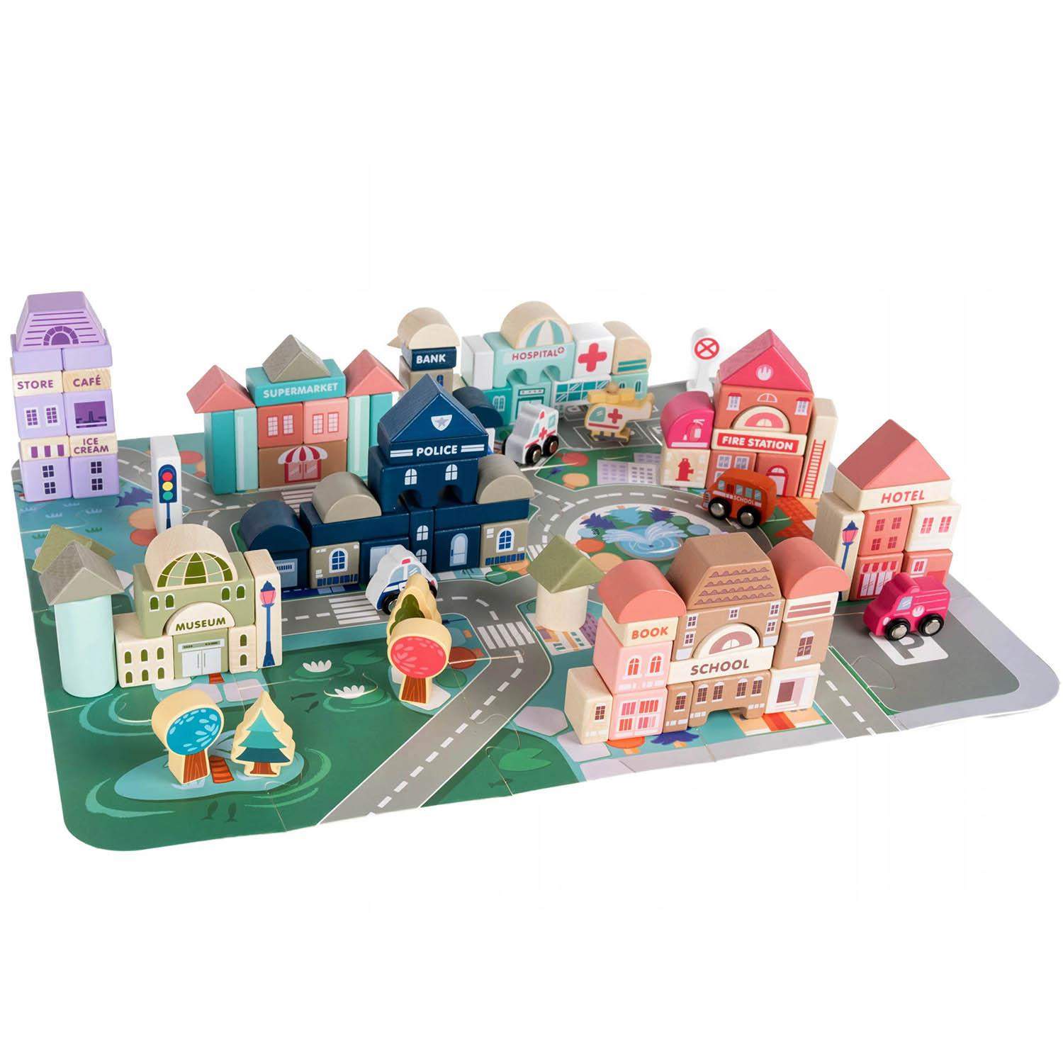 Playset, Wooden Blocks - City