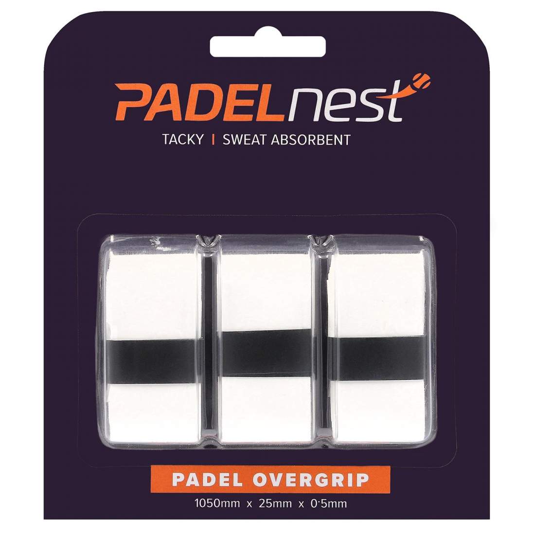 Padelnest, 3x Overgrips - Tacky - White | eStore