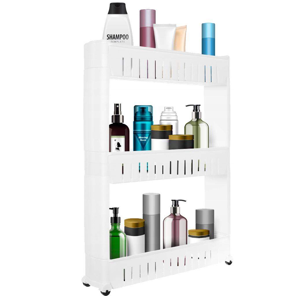 Smal Vogn i plast til køkken og bad - Hvid