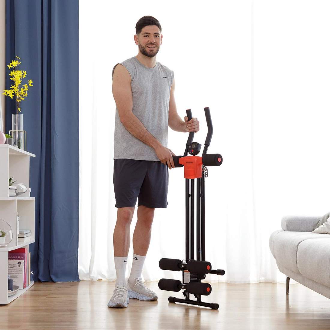 Folding Stomach Machine with Exercise Guide