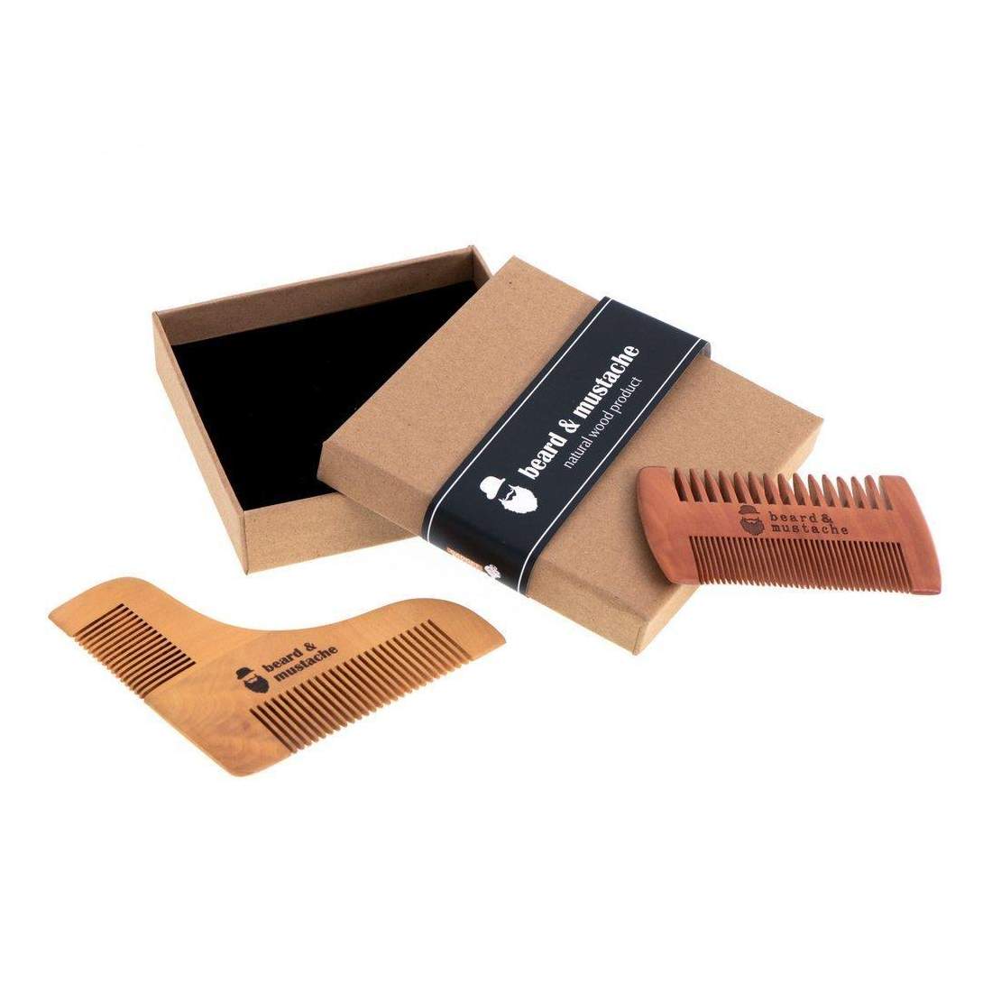 2x Beard and Mustache Combs in Wood | eStore
