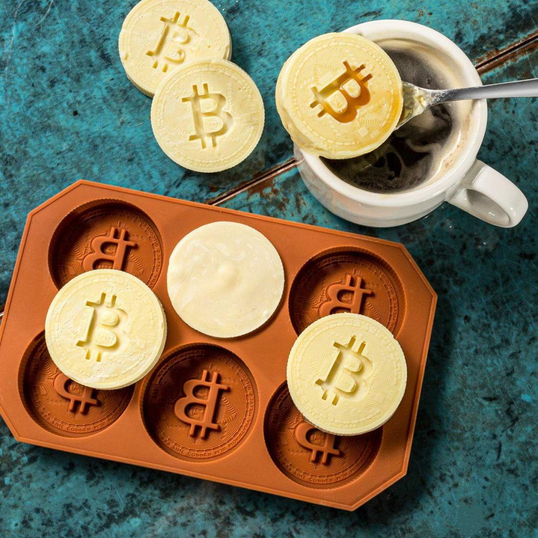 Silicone mold for Ice cubes and Chocolate - Bitcoin