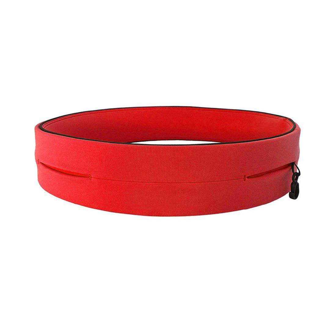 Handy Water-resistant Runners Belt with Pockets - Red