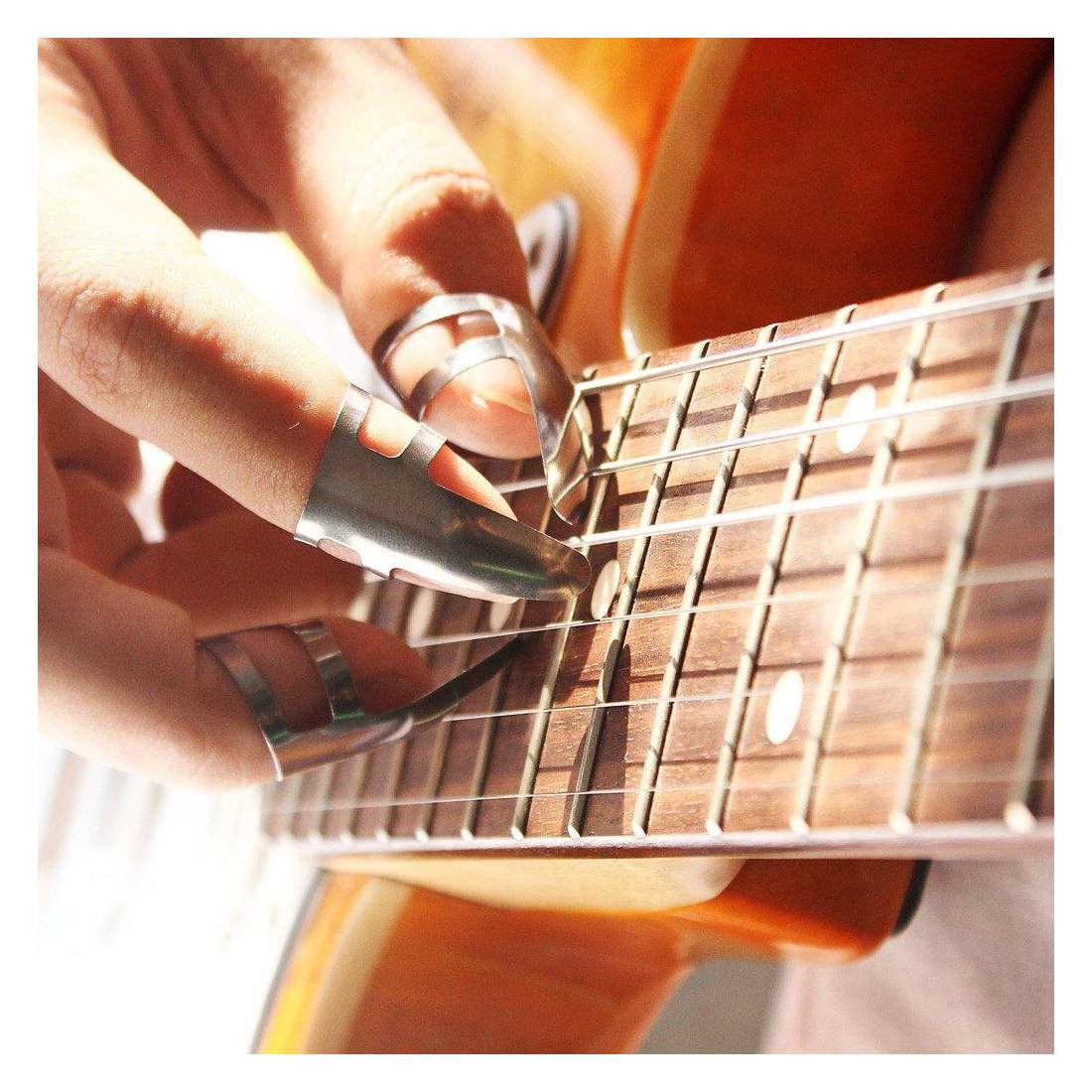 3x Finger Plectrum for Guitar - Stainless Steel | eStore