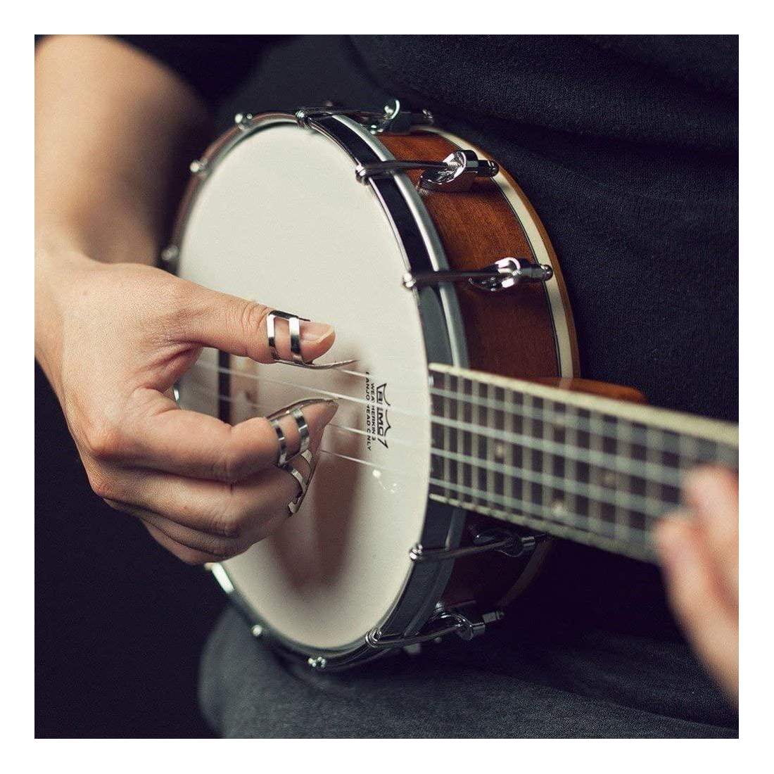 3x Finger Plectrum for Guitar - Stainless Steel | eStore