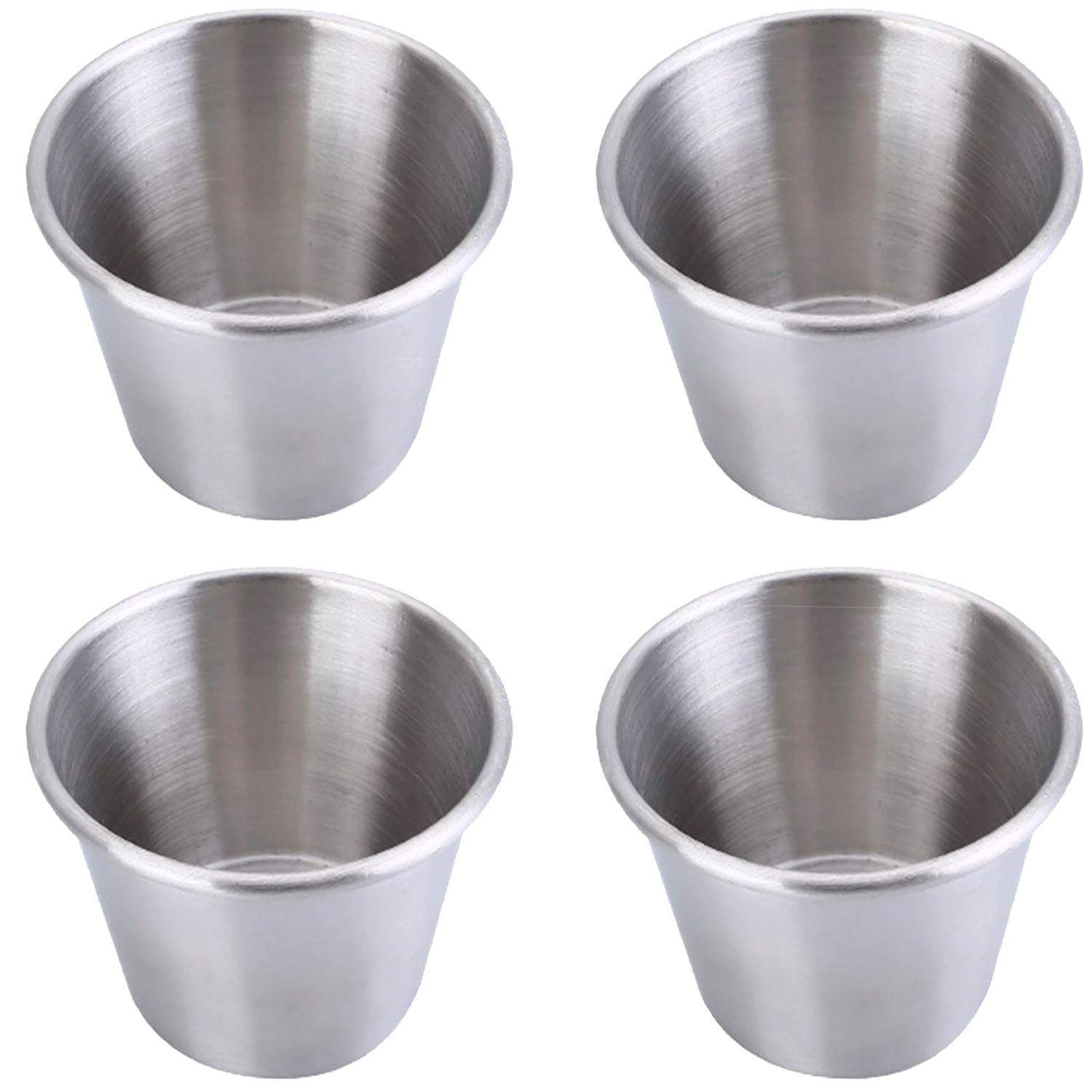 4x Small Sauce Bowls in Stainless Steel