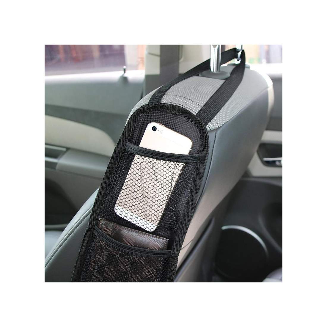 Car storage for the front seat