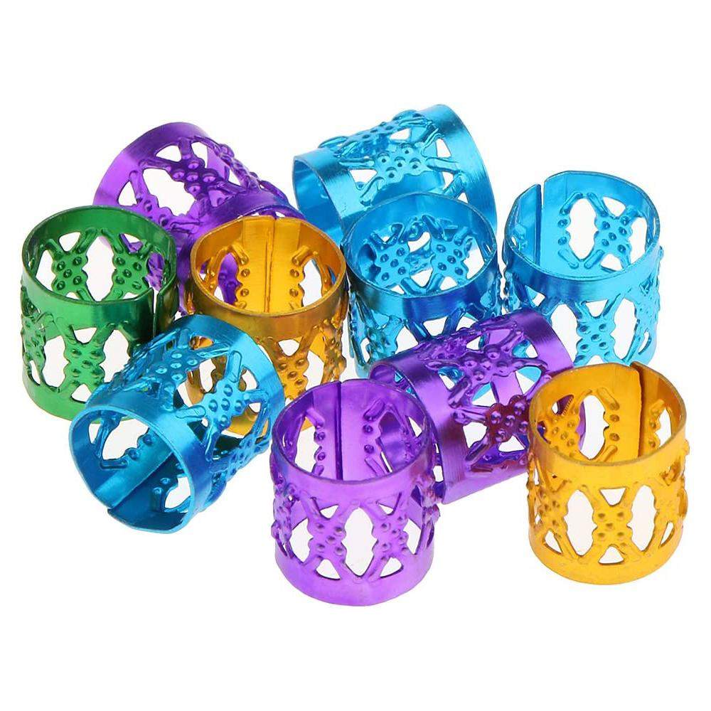 100x hårperler til fletninger og dreadlocks
